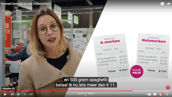 Test Aankoop: 'Huismerk goedkoper en vaak beter dan A-merk'